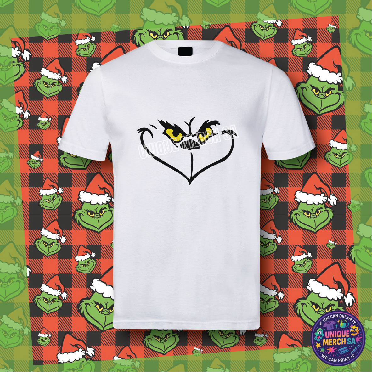 Short Sleeve T-Shirt - Grinchmas - Grinch Smirk – Unique Merch SA