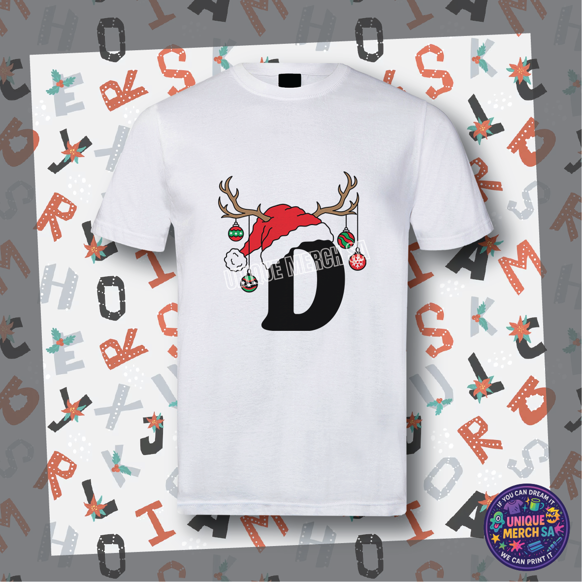 Short Sleeve T-Shirts - Personalised Christmas Tee - D – Unique Merch SA